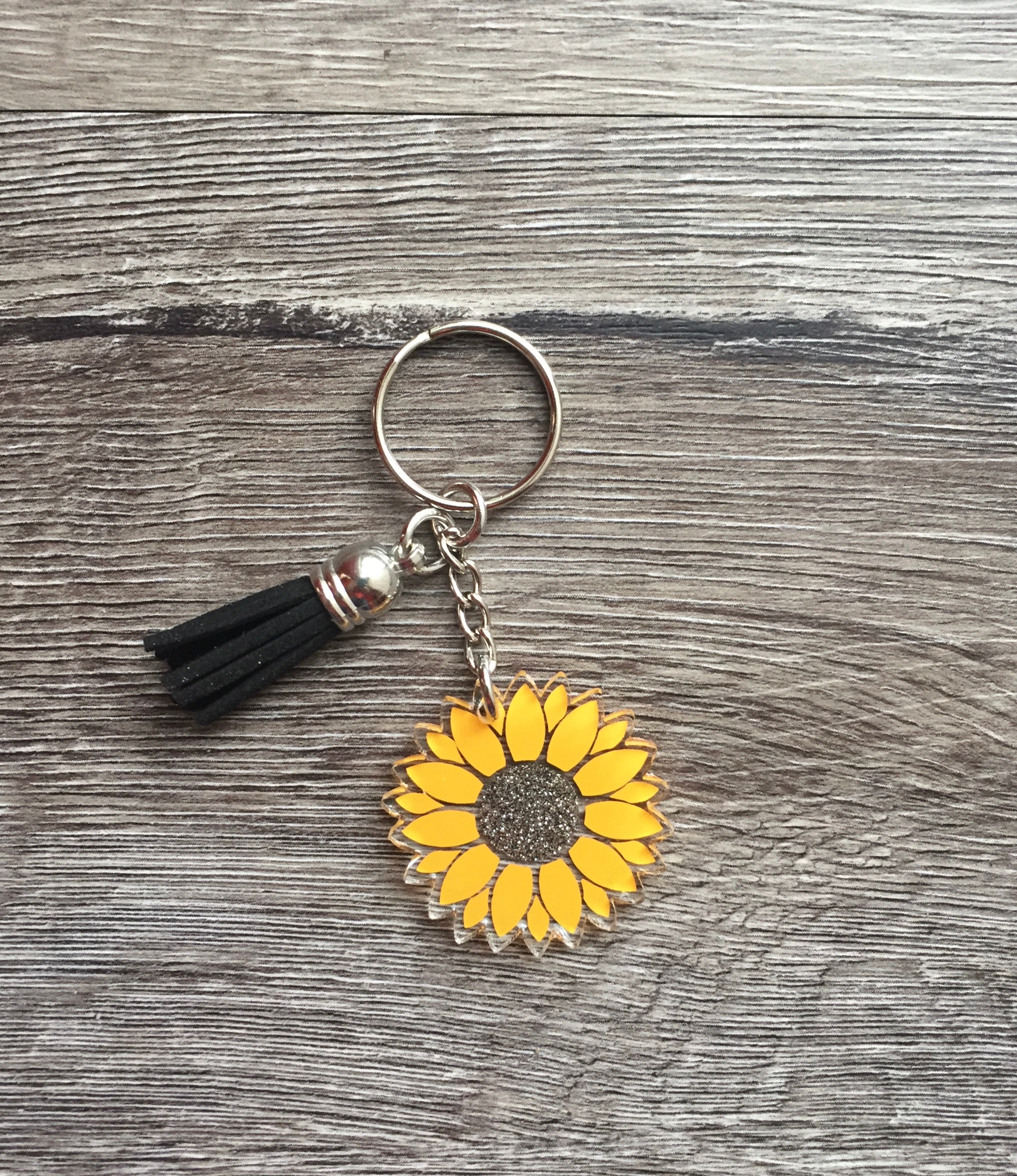 Sunflower Keychain Sun Flower Key Fob Backpack Tag Teacher | Etsy