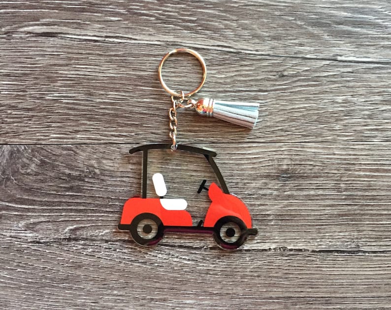Golf Cart Keychain Golfers Key Ring Golfer Gift | Etsy