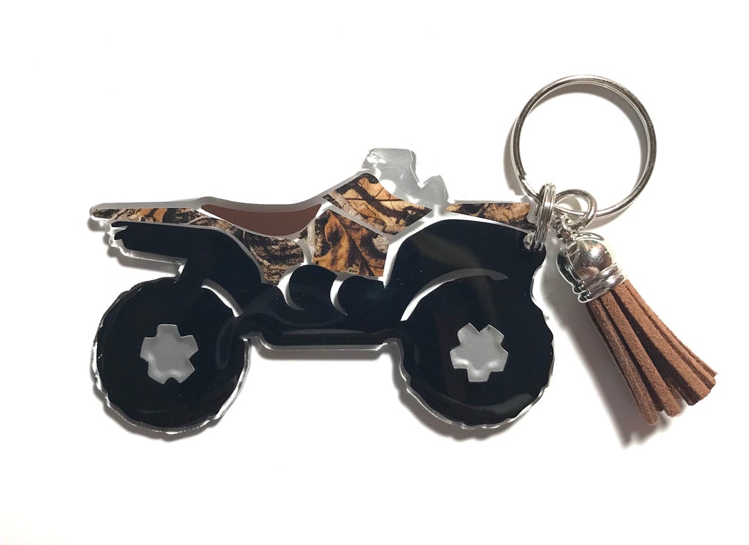 Camo Four Wheeler, Camouflage ATV Keychain, 4 Wheeler Keychain, Wheeler ...