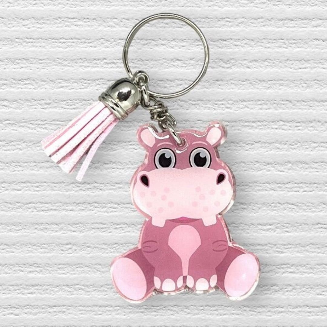 Pink Hippo Keychain, Gift for Mom - Etsy
