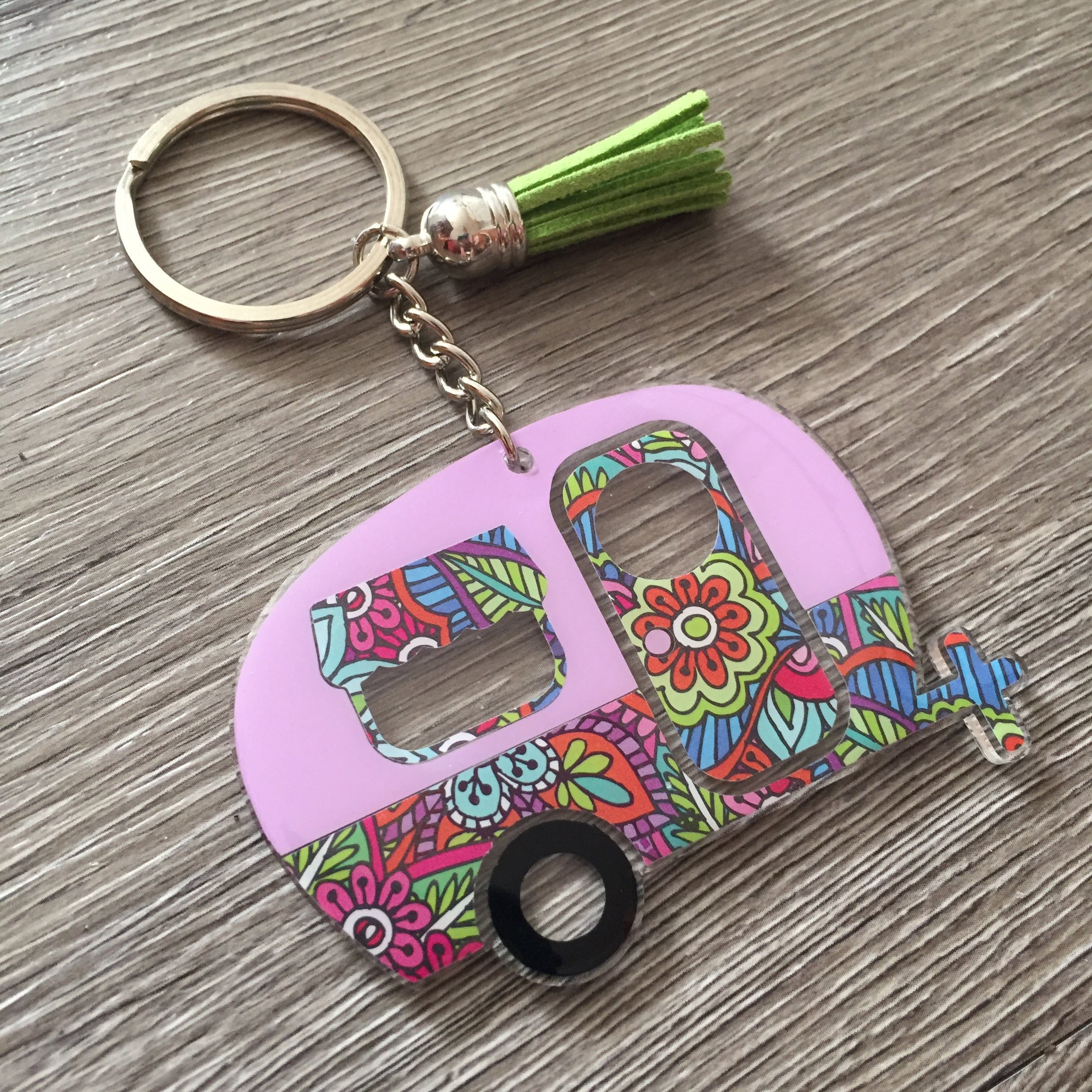 Camper Keychain Glamper Key Ring Glampimg Keychain Happy - Etsy