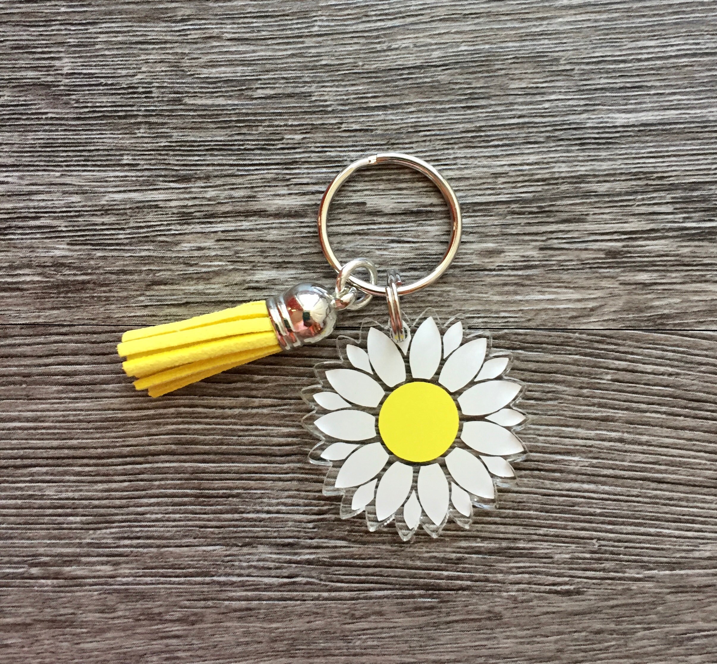 Daisy Keychain Daisy Key Fob Flower Key Ring Zipper Pull - Etsy