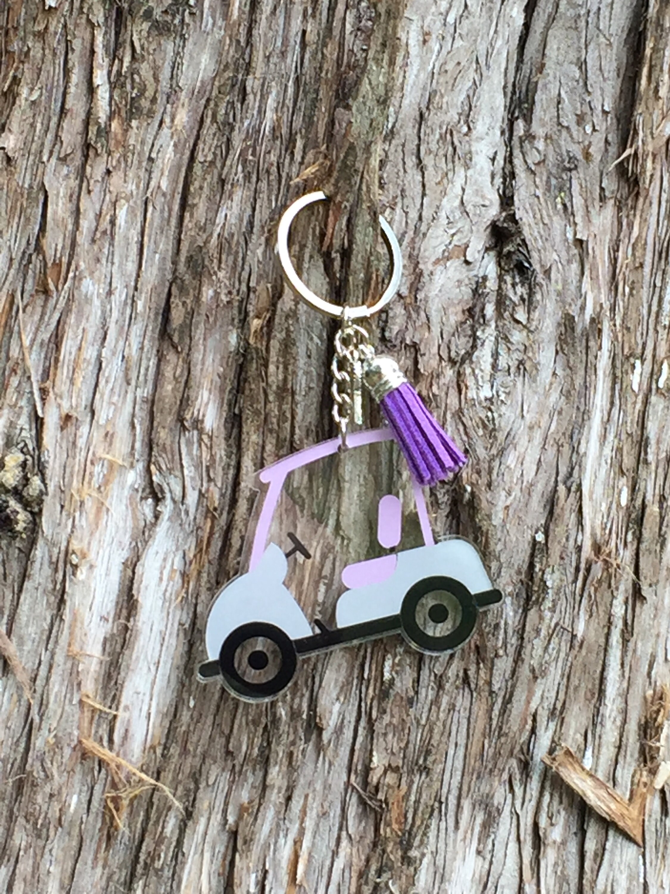 Golf Cart Keychain Purple Paisley Keychain Golfer Gift Gift - Etsy