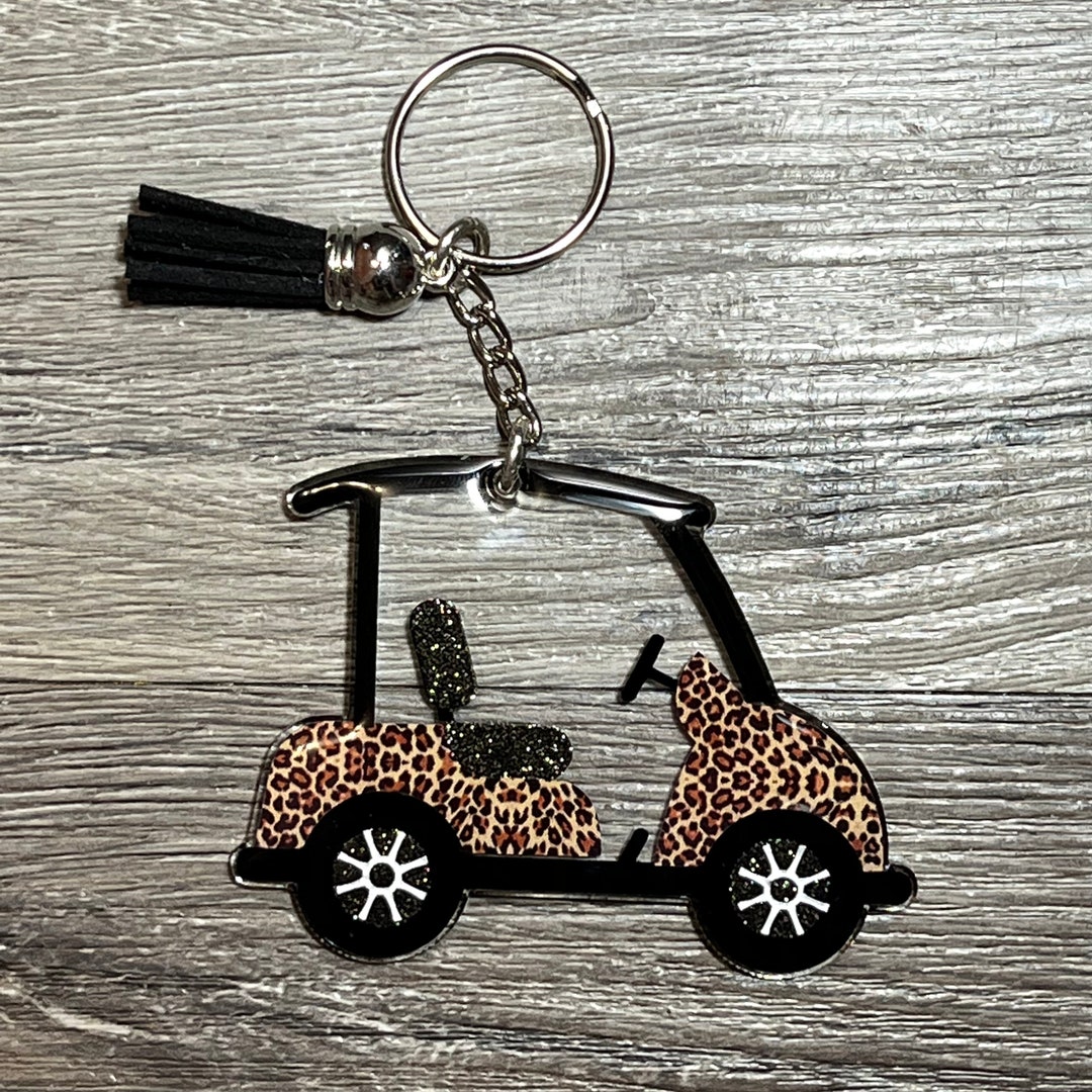 Leopard Golf Cart Keychain Cheetah Golf Cart Golfer Gift - Etsy