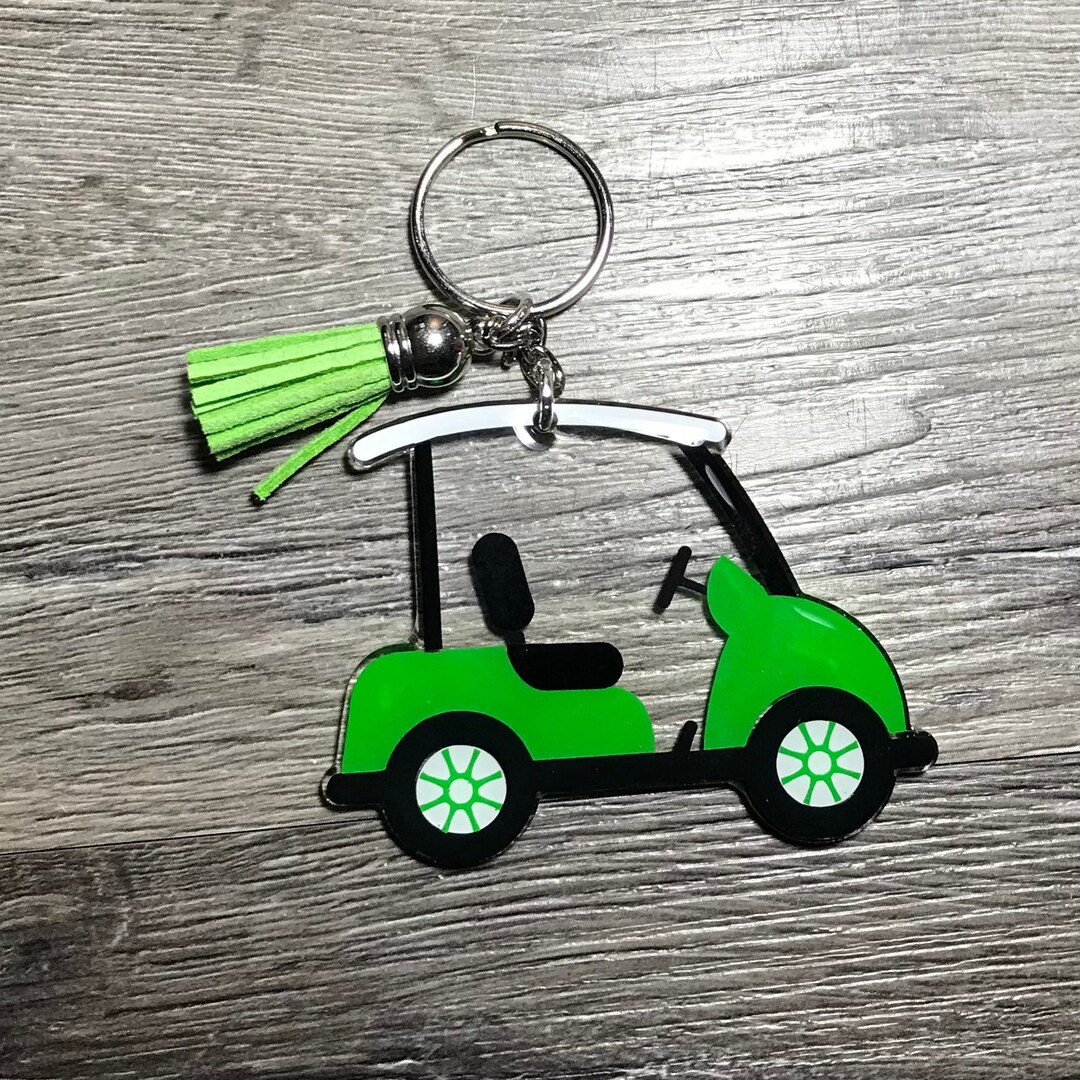 Golf Cart Keychain, Golfers Key Ring, Golfer Gift, Personalized Golf ...