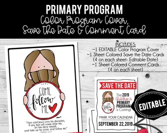 Primary Program Color Set Editable Cover Comment Card & - Etsy