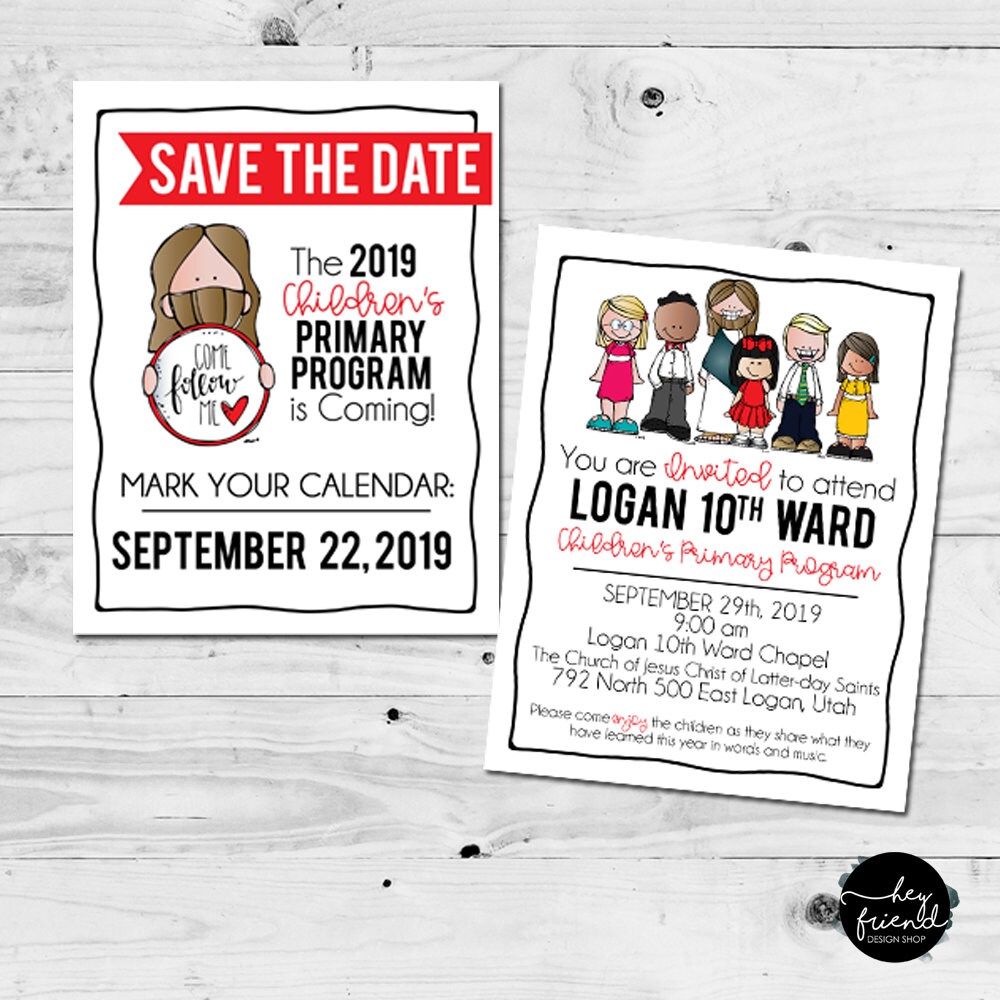Primary Program Invitation & Save the Date Cards EDITABLE - Etsy
