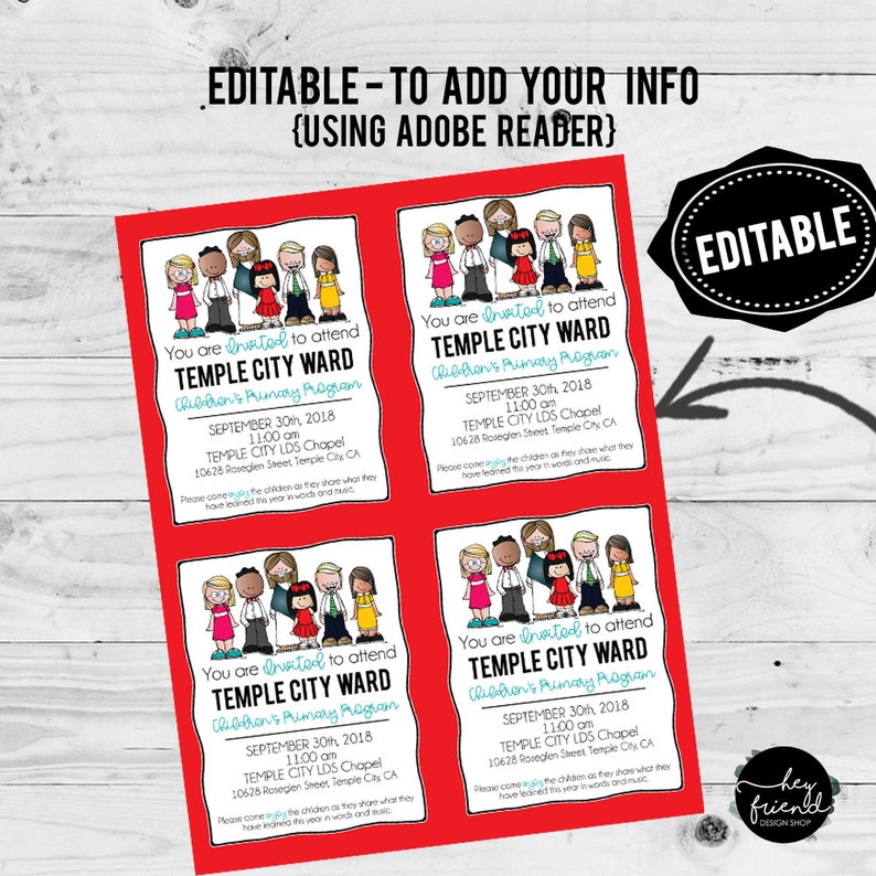 Primary Program Invitation & Save the Date Cards EDITABLE - Etsy