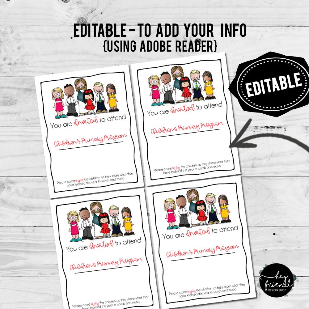 Primary Program Invitation & Save the Date Cards EDITABLE - Etsy