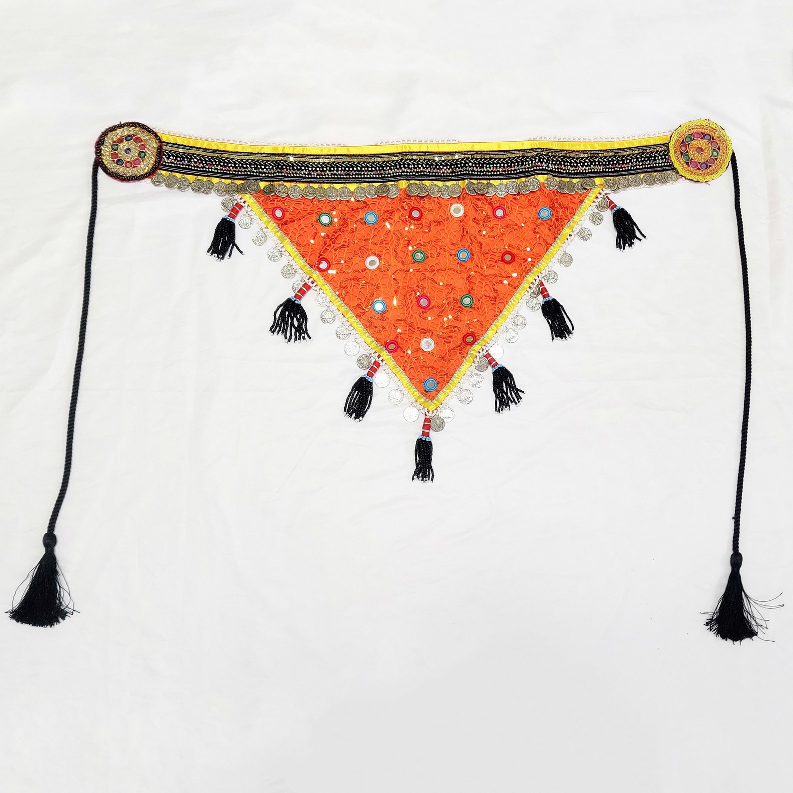 Orange Tribal Belly Dance Gypsy Belt With Bead Fringes and - Etsy