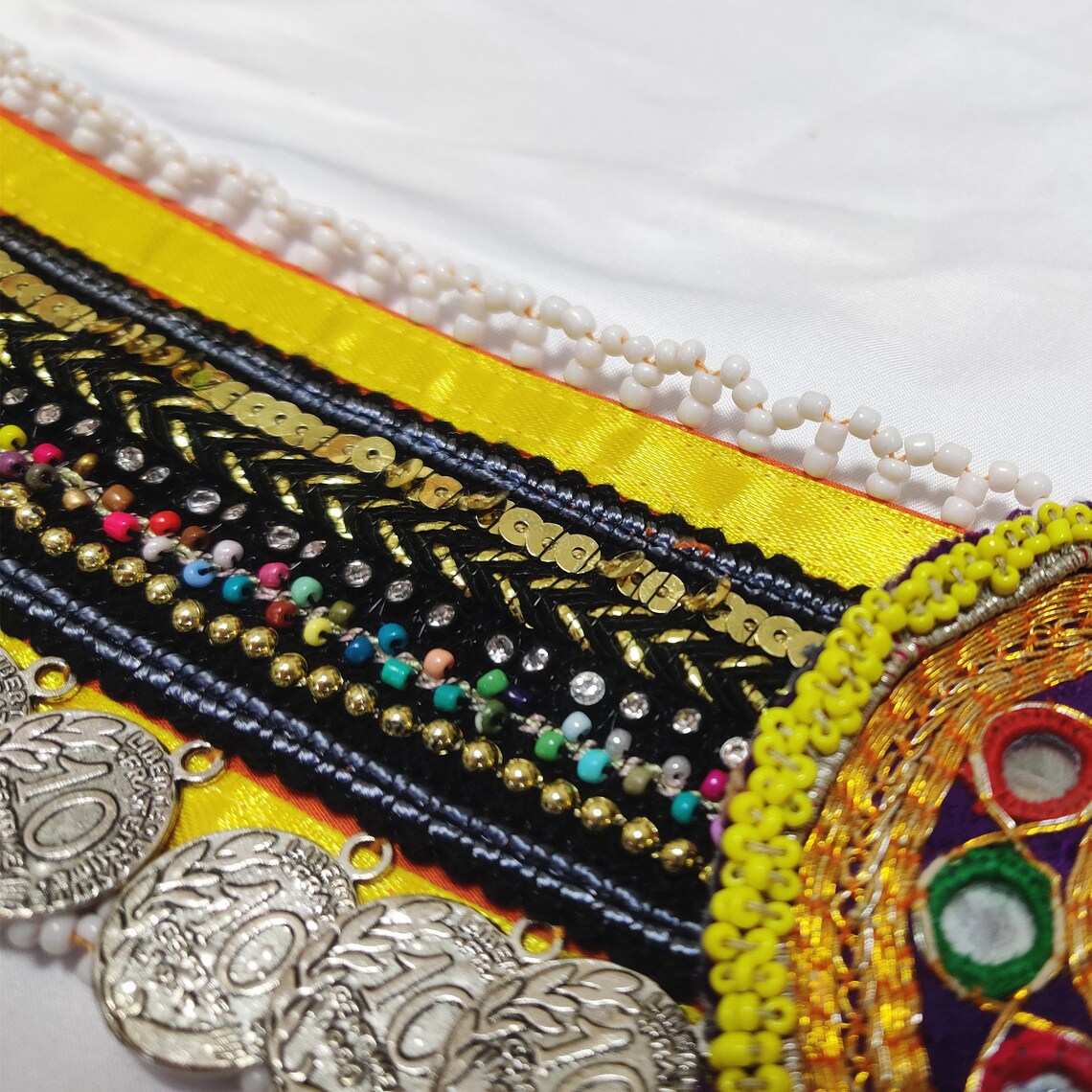 Orange Tribal Belly Dance Gypsy Belt With Bead Fringes and - Etsy