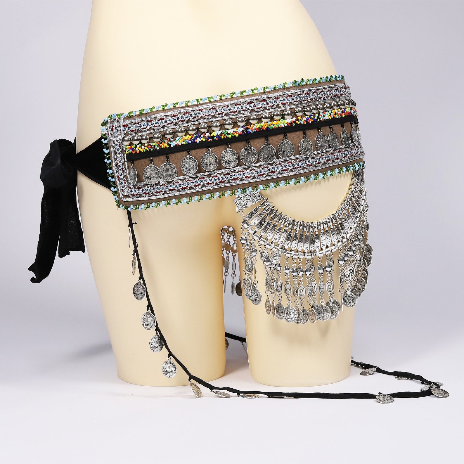 Tribal Belly Dance Belt With Arabic Jewelry And Coins Chain Etsy