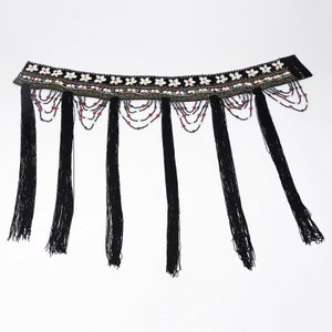 Black Vintage Tribal Belly Dance Shells Flower Belt With Long - Etsy