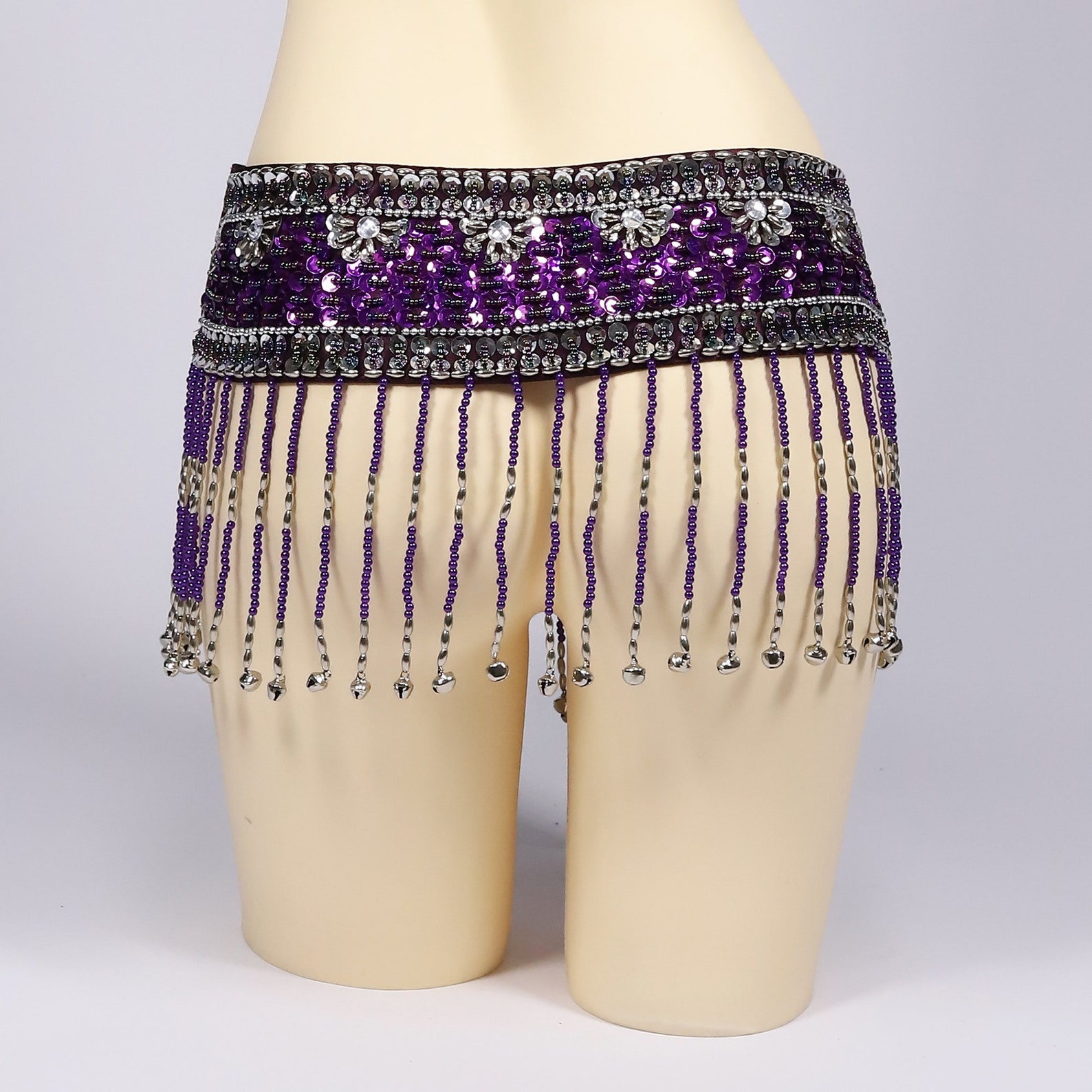 V-shaped Cabaret Belly Dance Belt With Fringes and Bells - Etsy UK