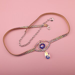 Turkey Demon Eye Iridescent Rhinestone Belly Chain Oriental Dance Belt ...