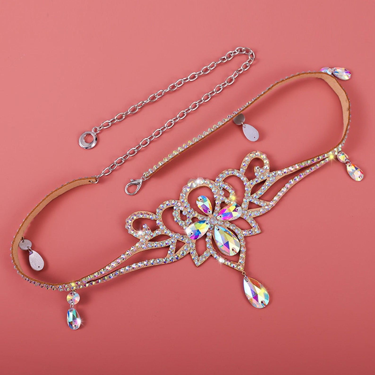 Turkey Demon Eye Iridescent Rhinestone Belly Chain Oriental - Etsy