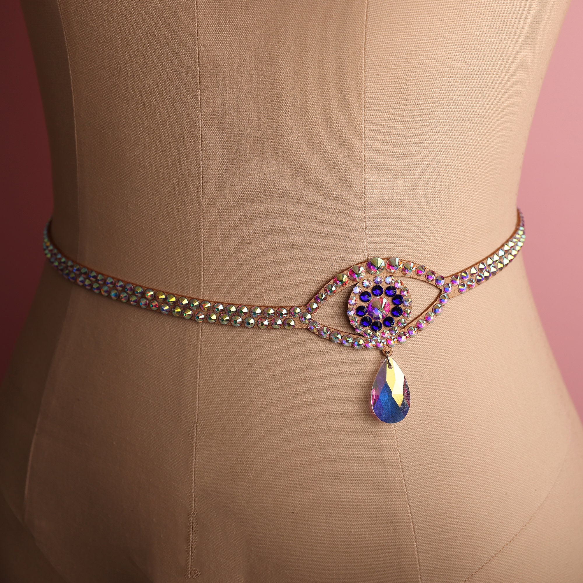 Turkey Demon Eye Iridescent Rhinestone Belly Chain Oriental | Etsy