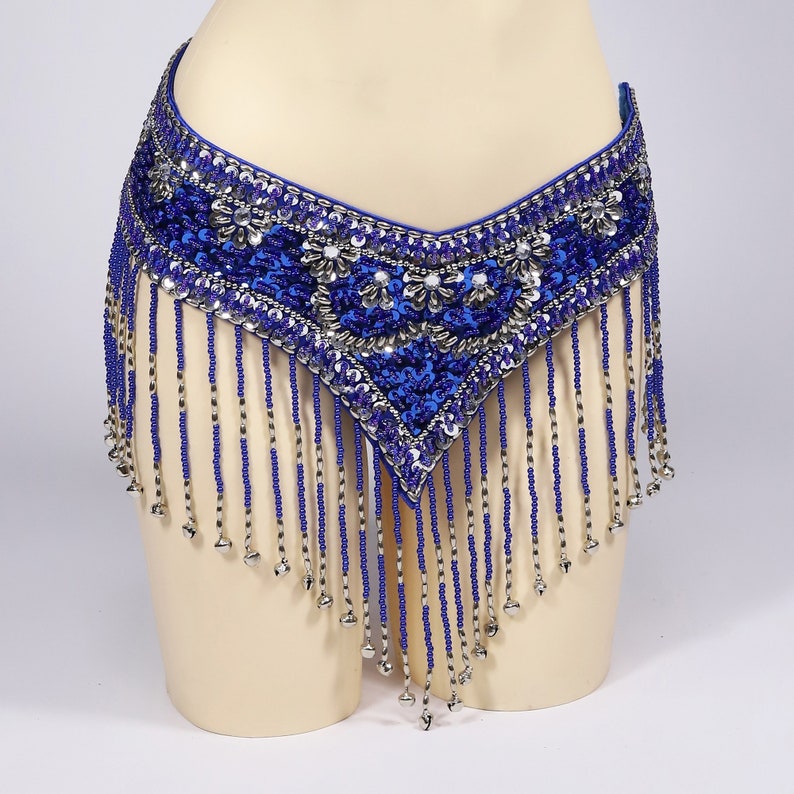 V-shaped Cabaret Belly Dance Belt With Fringes and Bells - Etsy UK