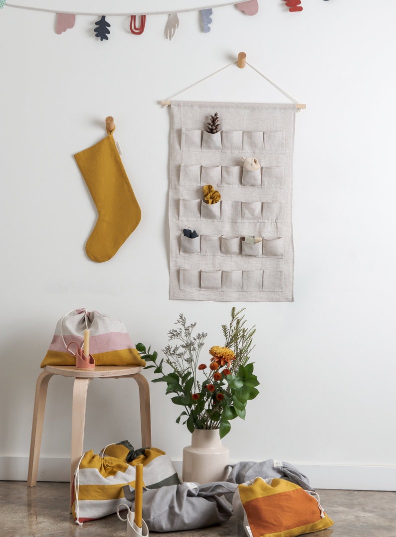 Linen Advent Calendar | Reusable Christmas Countdown Calendar ...