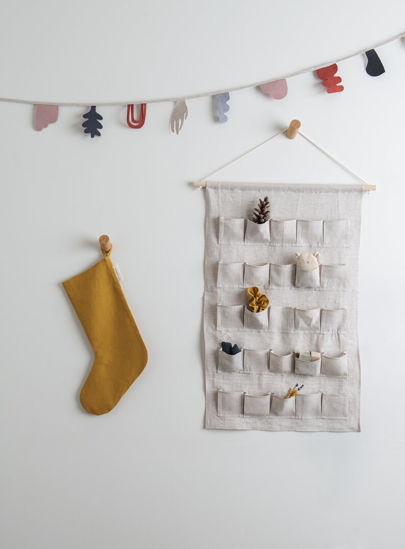 Linen Christmas Stockings | Neutral and Minimalist Stocking | Linen ...