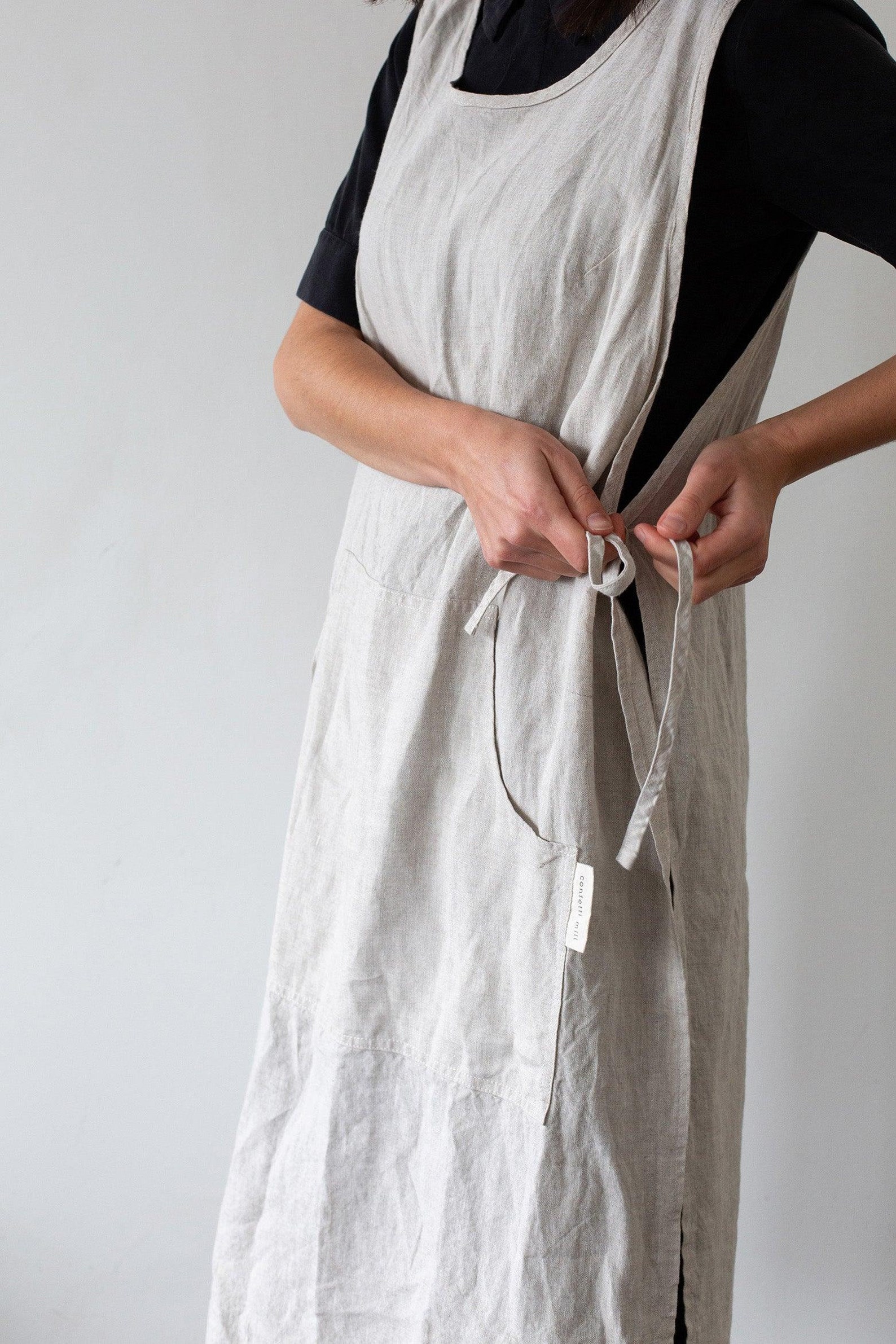 Linen Apron Dress Linen Plus Size Apron Gardening Gift for - Etsy