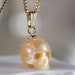 Hand-carved Peach Pearl Skull Pendant Necklace, Gothic Memento Mori ...