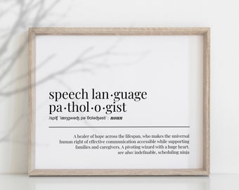 PERSONALIZED Speech Therapist Gift for SLP Office Decor Clinic Wall Art ...
