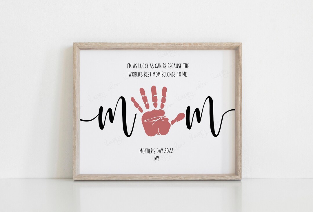 PERSONALIZED Mother's Day Gift Hand Print Printable for Mom Mommy DIY ...