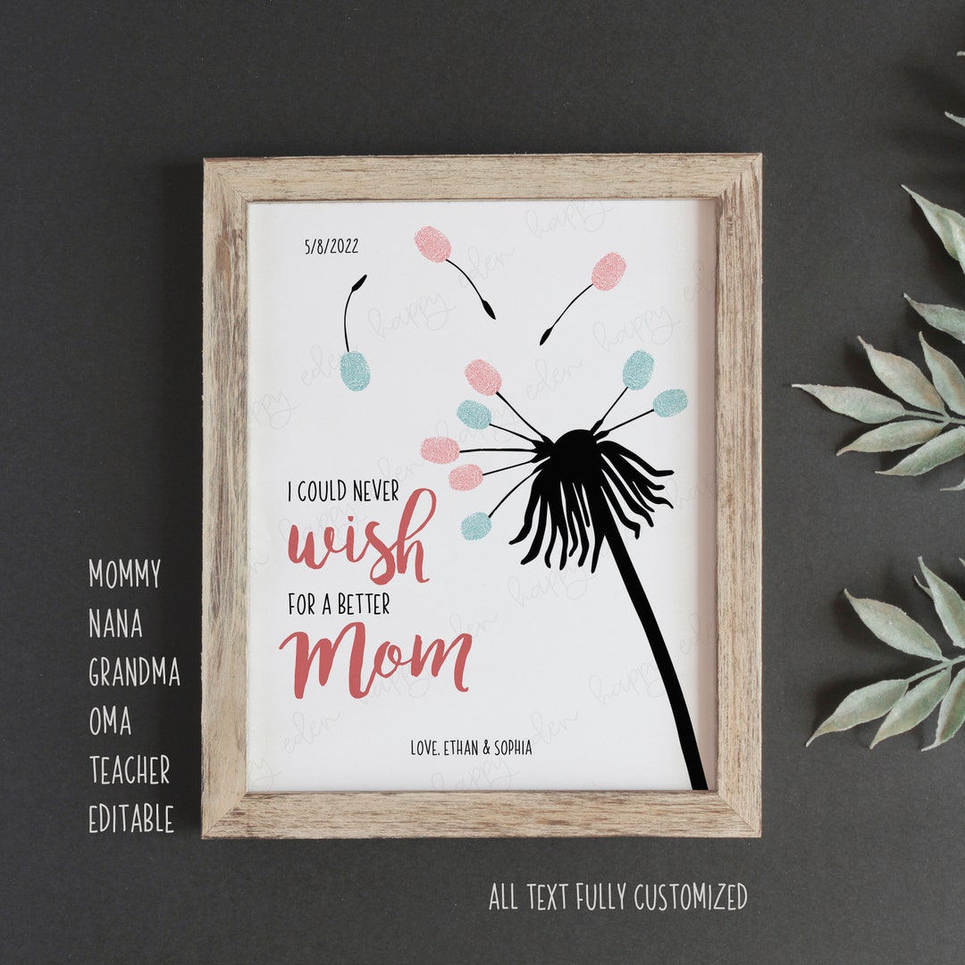 PERSONALIZED Mother's Day Gift Dandelion Printable for Mom Grandma Nana ...