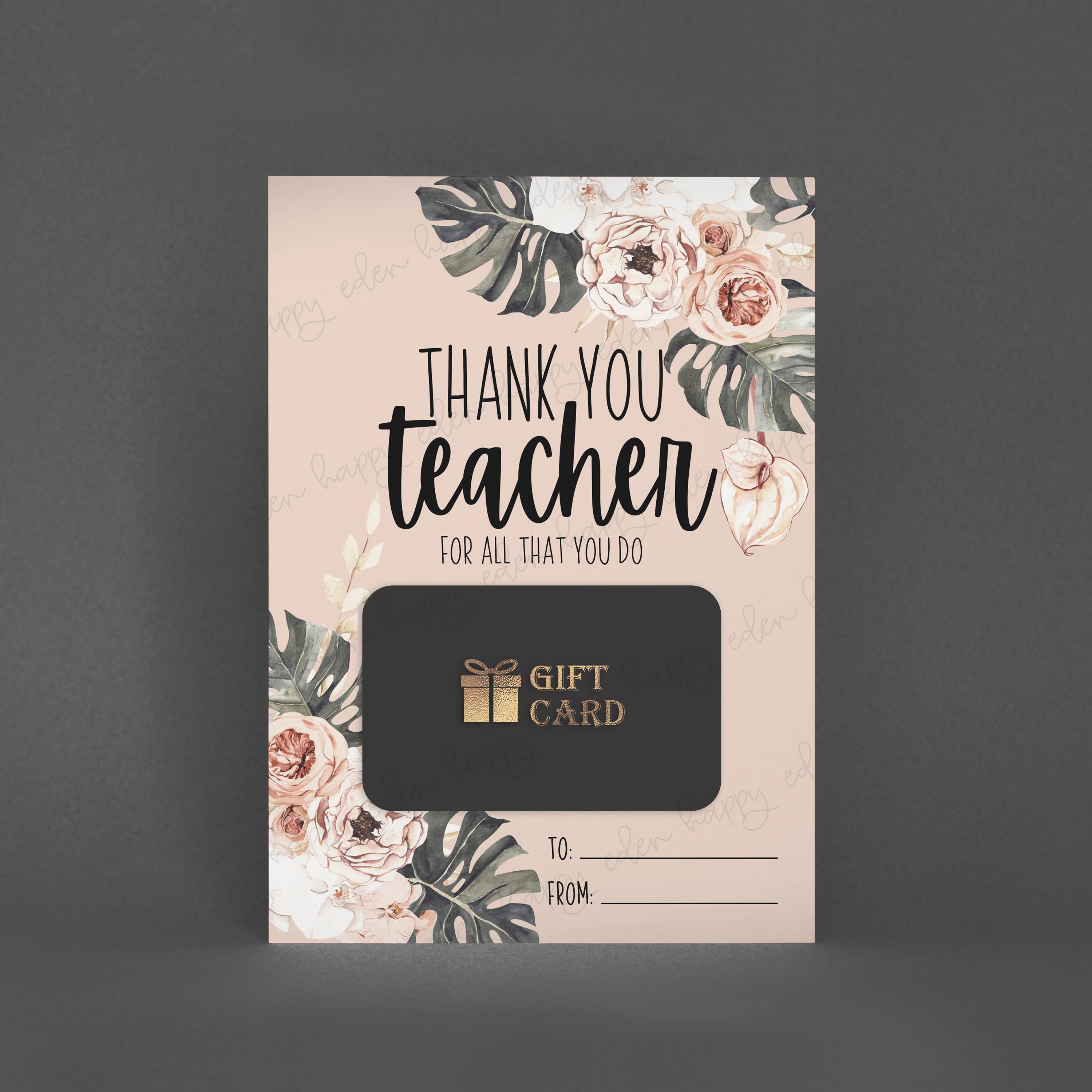 Gift Card Holder Printable for Teacher Appreciation Week Thank You ...