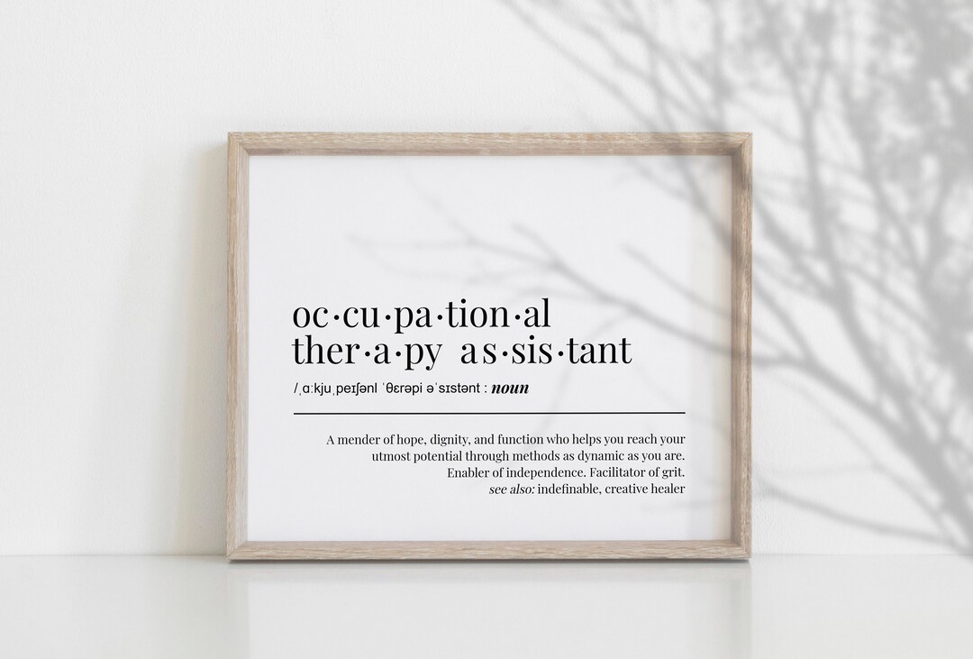 COTA Definition Print, Occupational Therapy Assistant Gift (digital ...