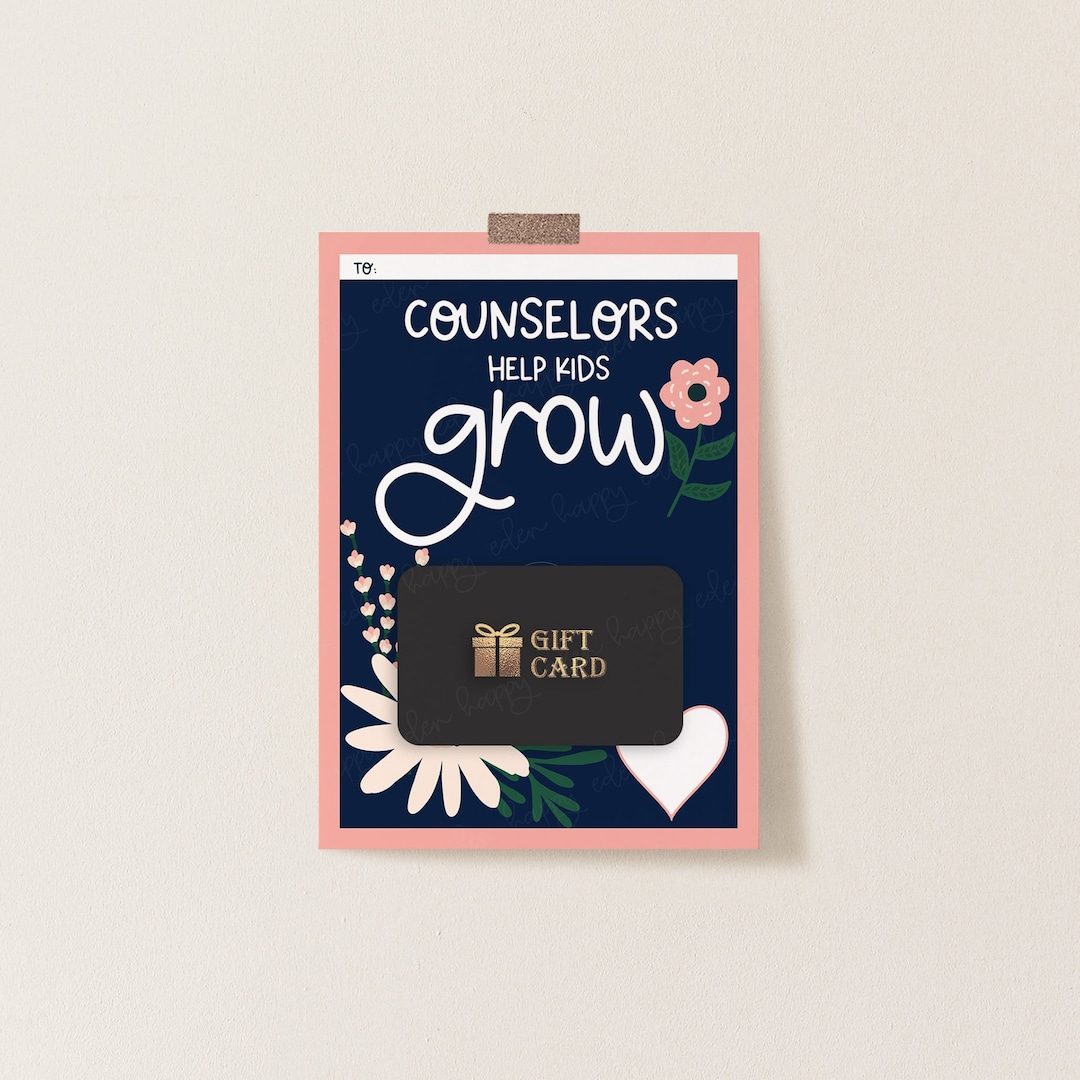 Counselor Gift Card Holder Printable for Appreciation Week Thank You ...