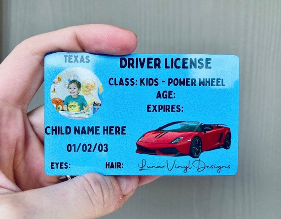 Kids Play Driver License Customizable Photo Information & | Etsy
