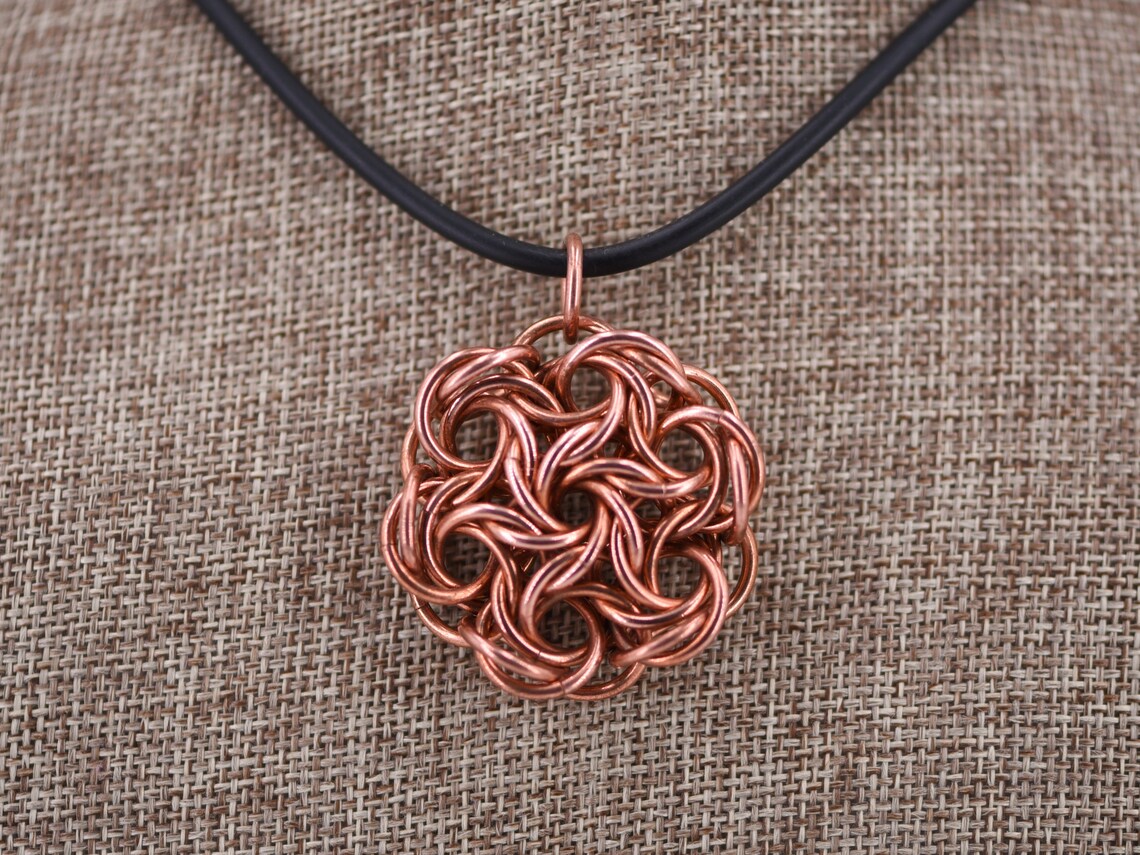 Handcrafted Copper Floral Pendant - Elegant Seventh Anniversary Gift - Etsy