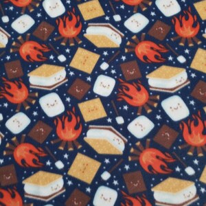 Marshmallow S'mores Camping Themed Hand Tied No Sew Fleece Blanket - Etsy