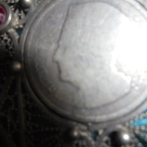 Moroccan Jewelry, Old Tiznit Berber Fine Silver, Glass, Mohammed V Coin ...