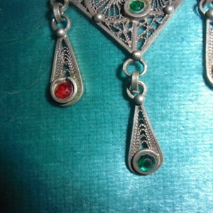 Moroccan Jewelry, Old Tiznit Berber Fine Silver, Glass, Mohammed V Coin ...
