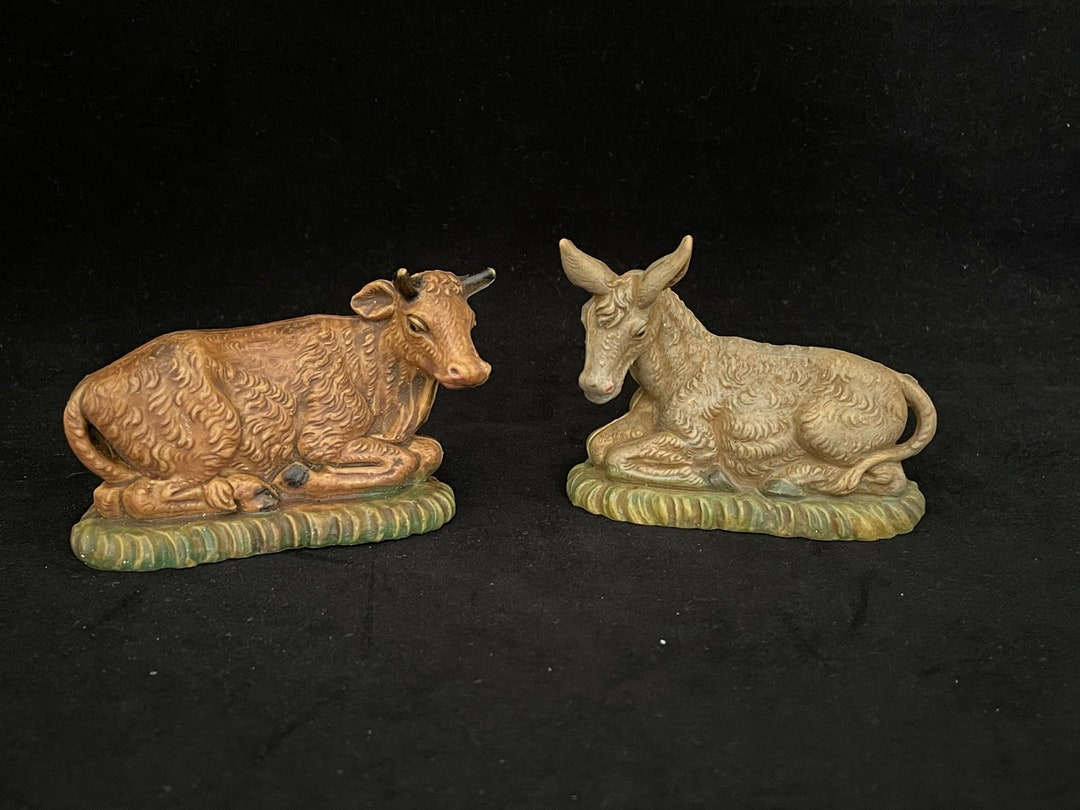 Fontanini Animal Nativity Figurines Cow/bull and Donkey - Etsy