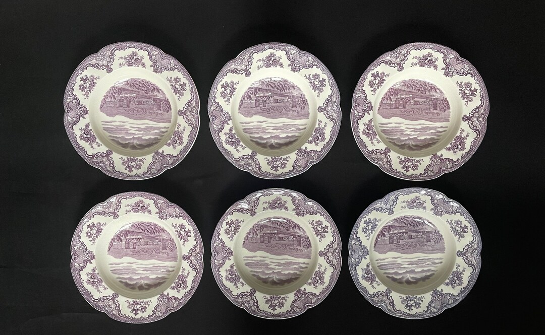Johnson Brothers Lavender Transfer Ware Old Britain Castle Rimmed Soup ...