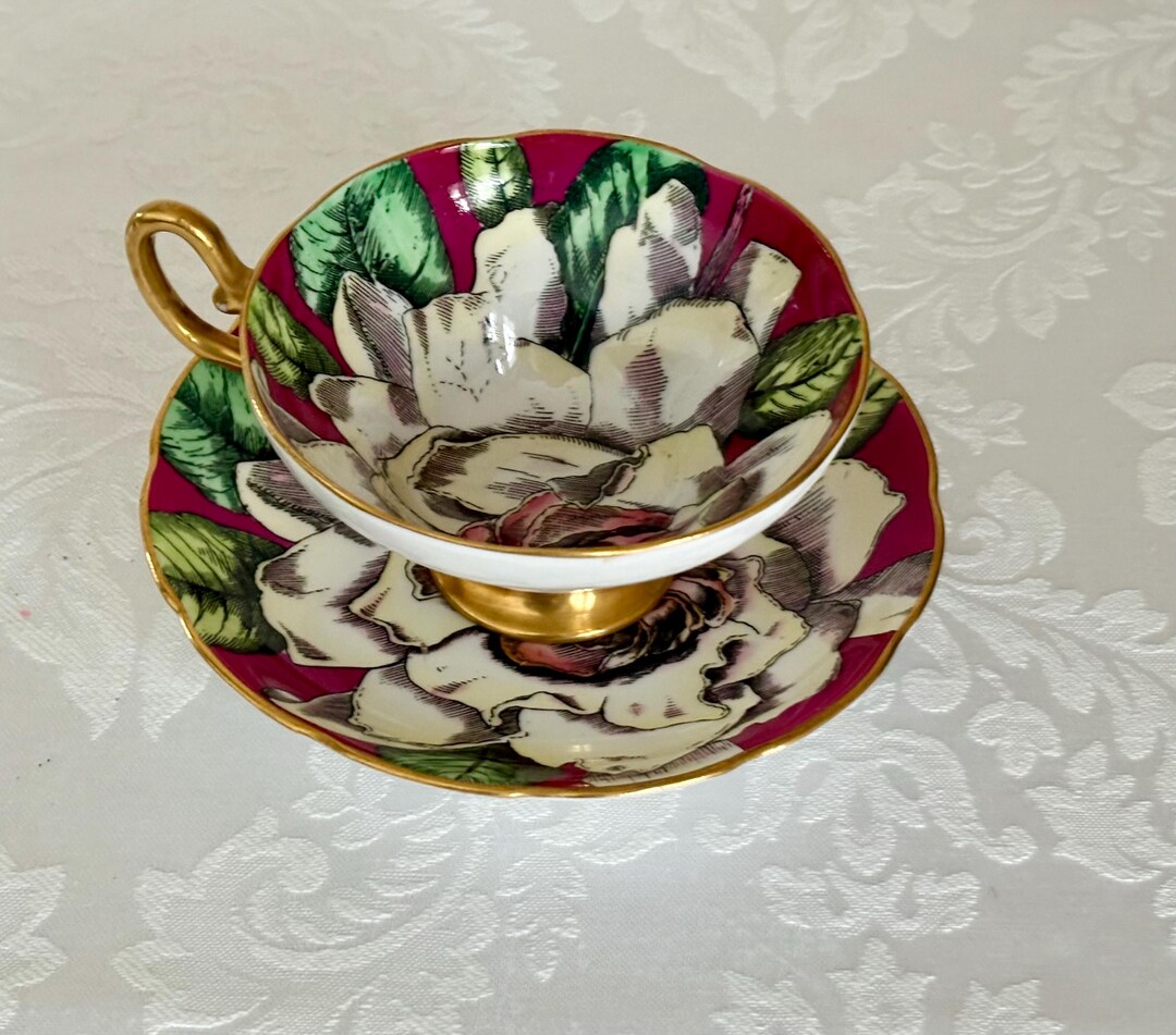 Taylor & Kent Longton England Rose Tea Cup and Saucer - Etsy