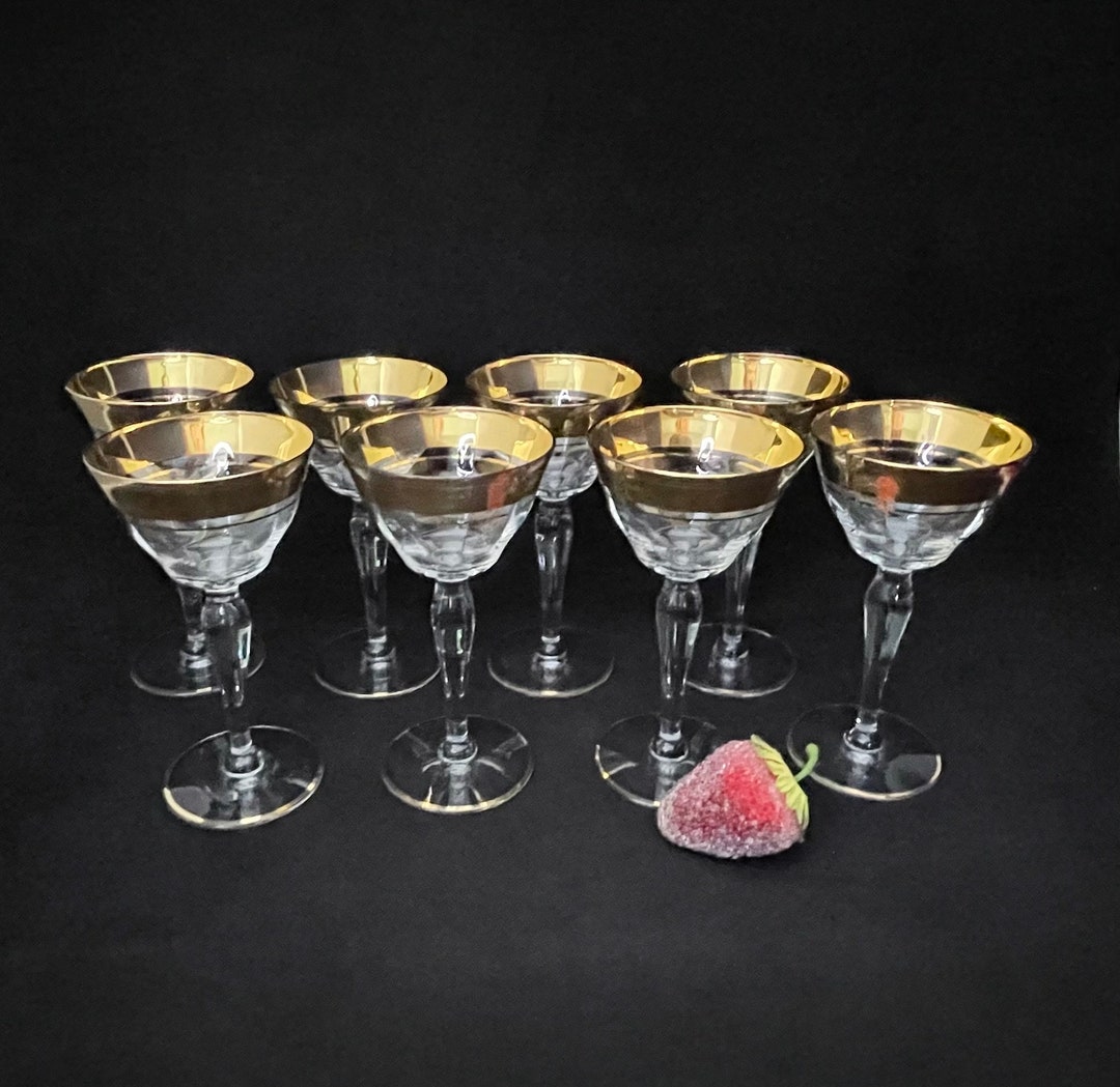 Tiffin-franciscan Minton Clear Optic Tall Champagne / Sherbert Glasses ...