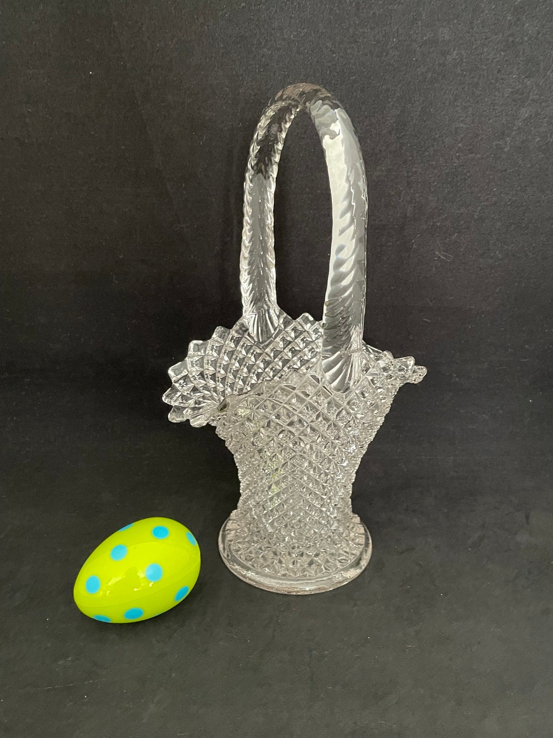 Vintage Westmoreland Hobnail Small Glass Basket - Etsy