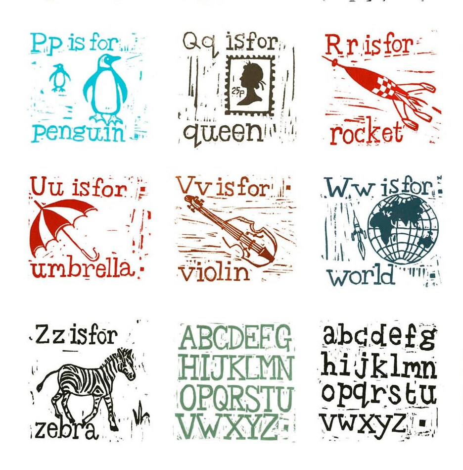 Linocut Alphabet - Etsy
