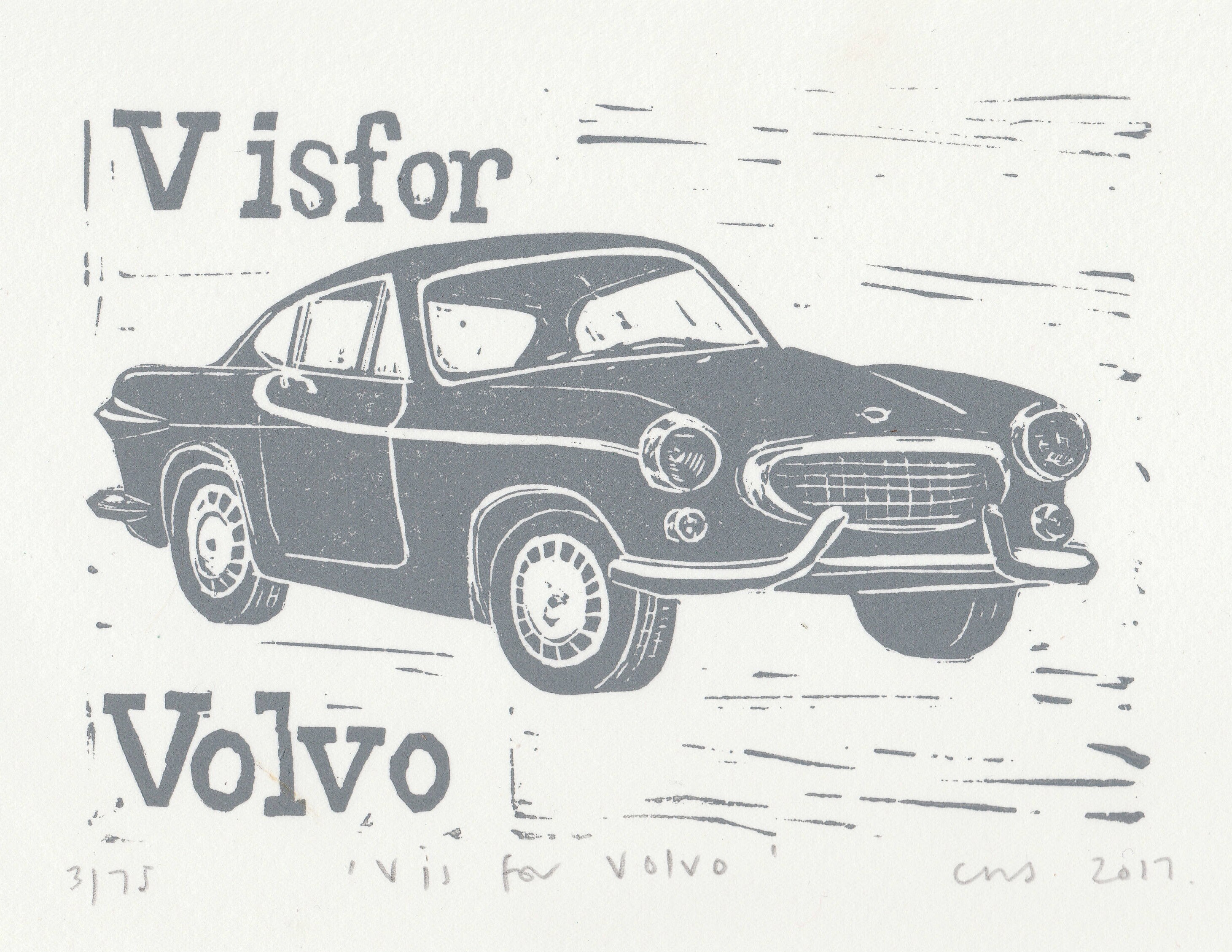 V is for Volvo From My Alphabet of Classic Cars/motorcycles - Etsy