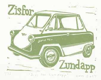 Linocut Car - Etsy