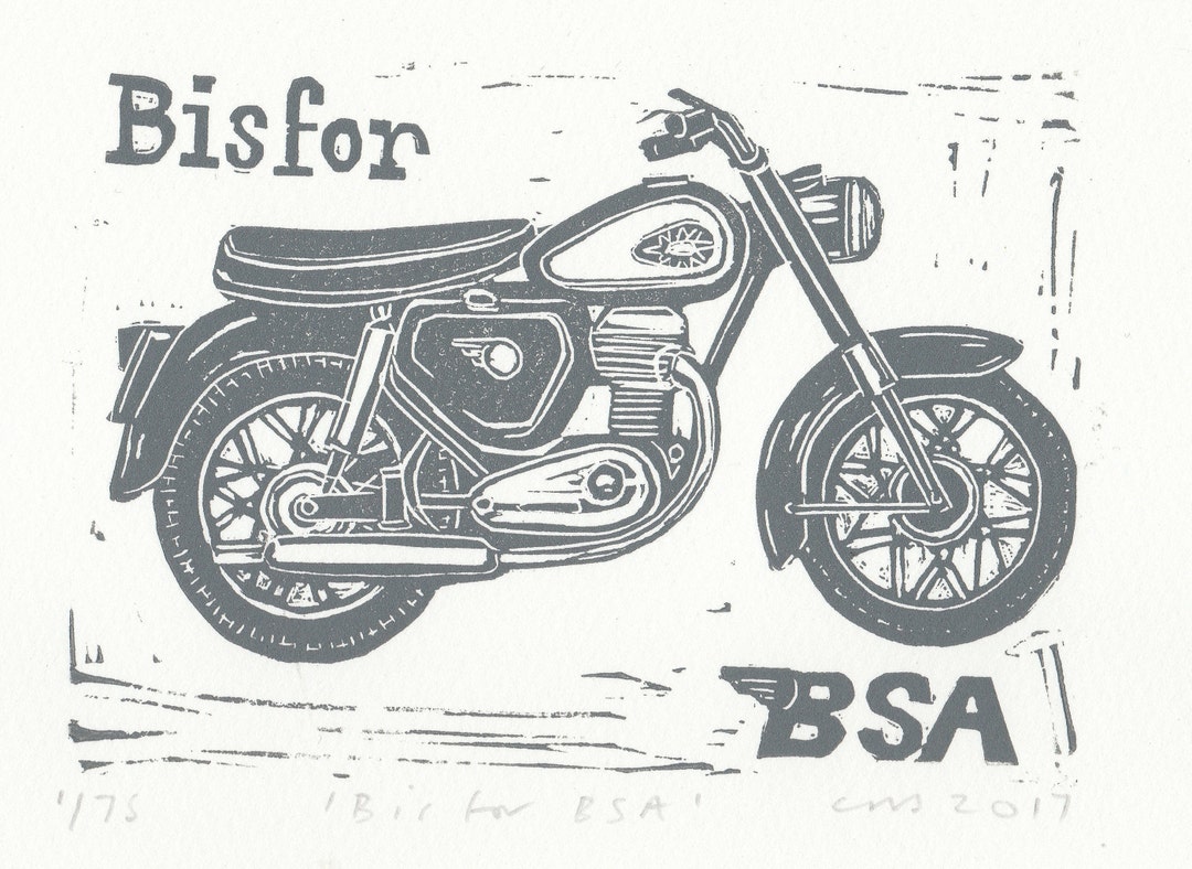B is for BSA Classic Car/motorcycle Alphabet Print - Etsy