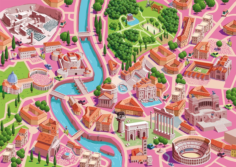 Map of Rome - Etsy
