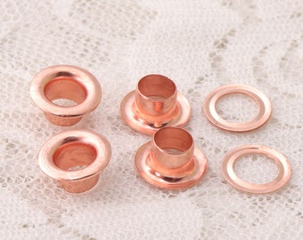 Metal Rose Gold Eyelets Grommets With Washer Eyelet Grommets - Etsy