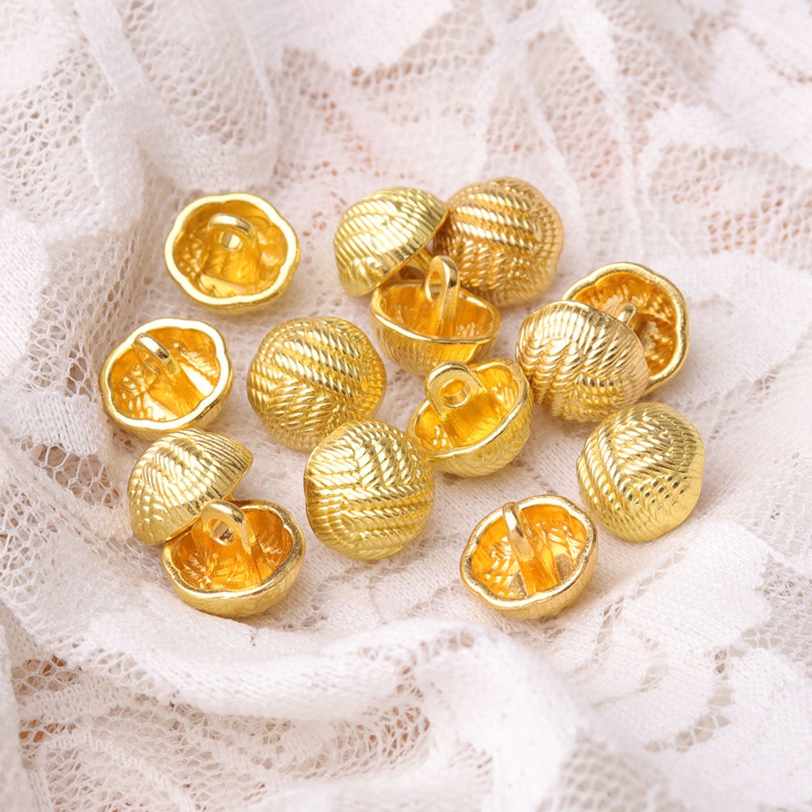 Metal Buttons10 Pcs 11 Mm Gold Buttonsround Metal - Etsy