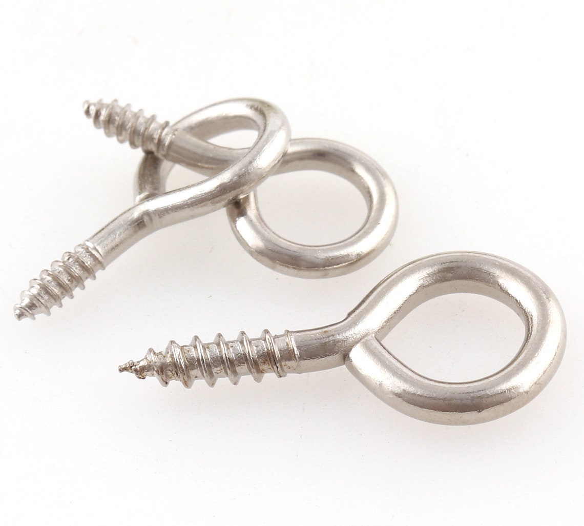 Silver Screw Eye Hook Bail Pins eye Screwscrafts - Etsy